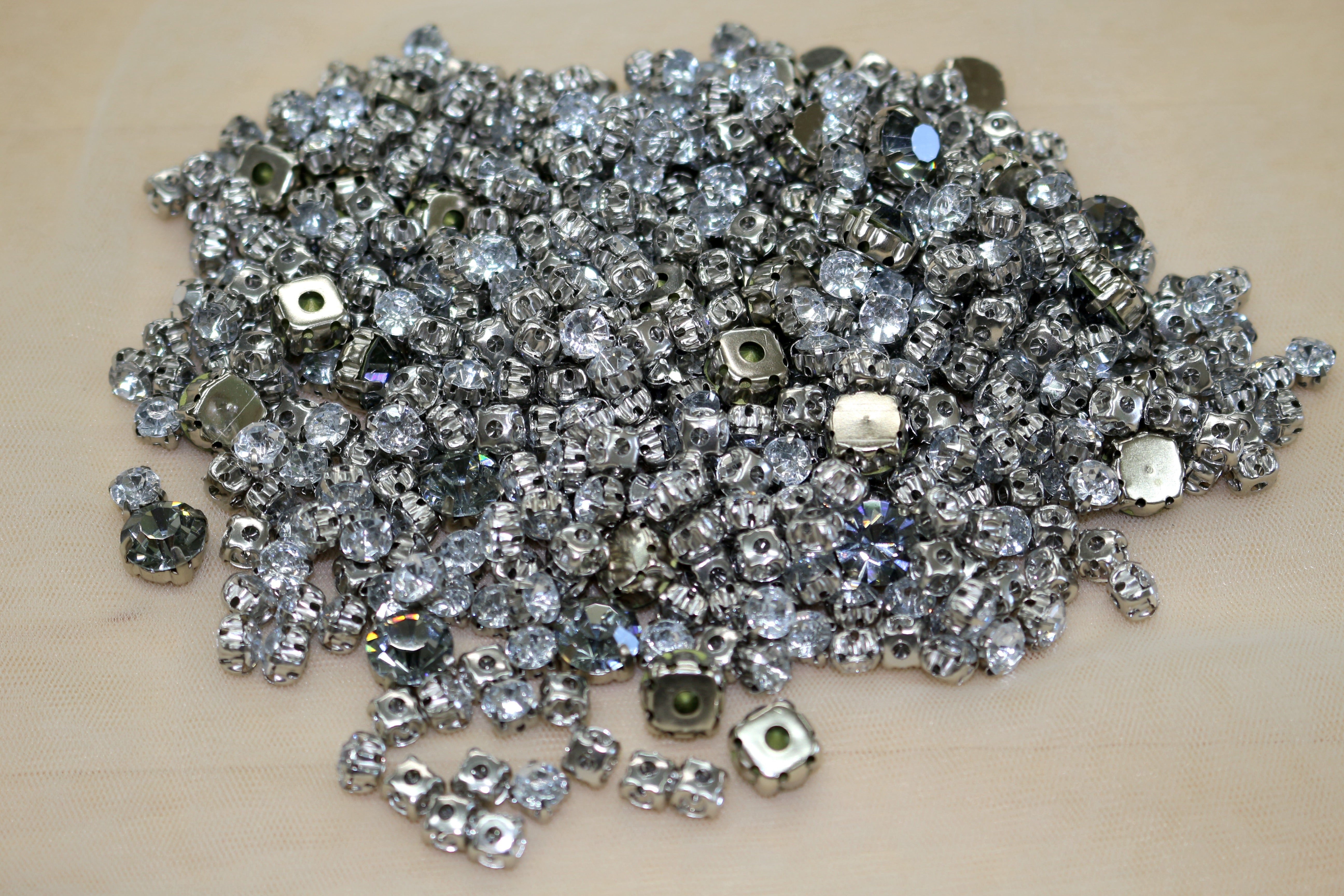 Clear Sew-On Rhinestones – Diamond Mix, Assorted Sizes – Makeropolis