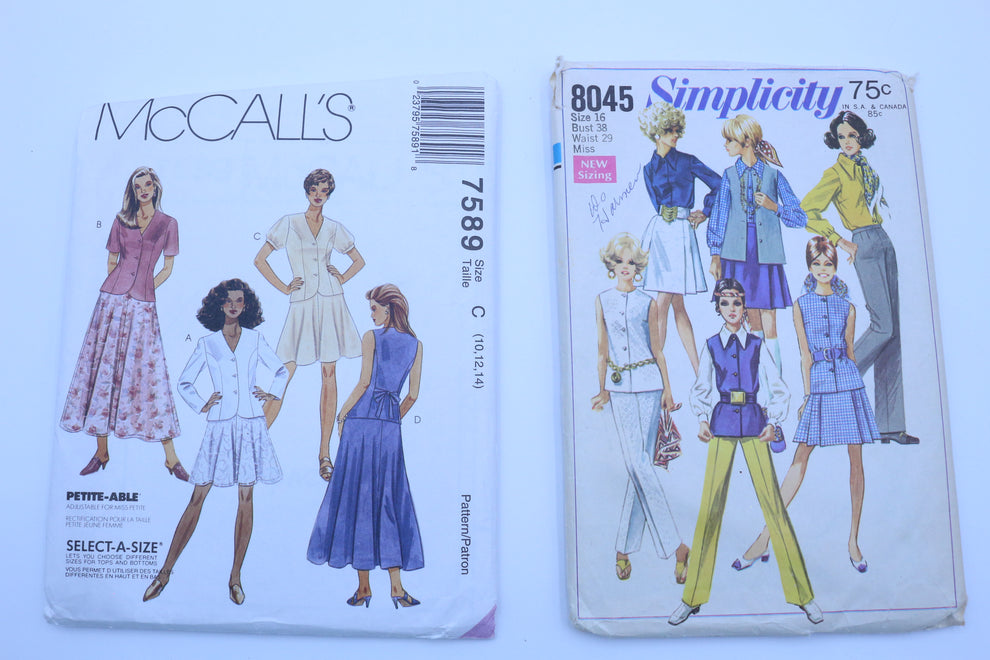 Simplicity 8045 Sewing Pattern or McCall's 7589 Sewing Pattern ...
