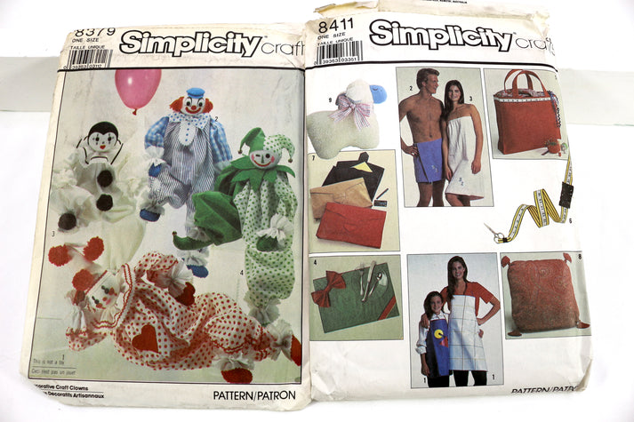 Simplicity 8379 Clown Doll Sewing Pattern or Simplicity 8411 Gift Sewi ...